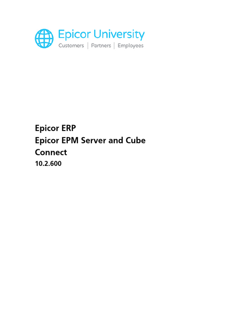 Epicor EPM Server and Cube Connect | PDF | Databases | Microsoft Windows