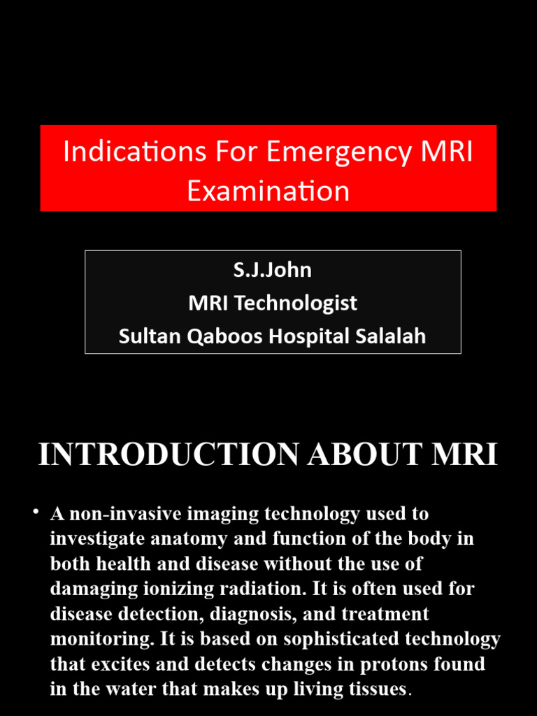 Indications For Emergency MRI Examination | PDF | Stroke | Magnetic ...