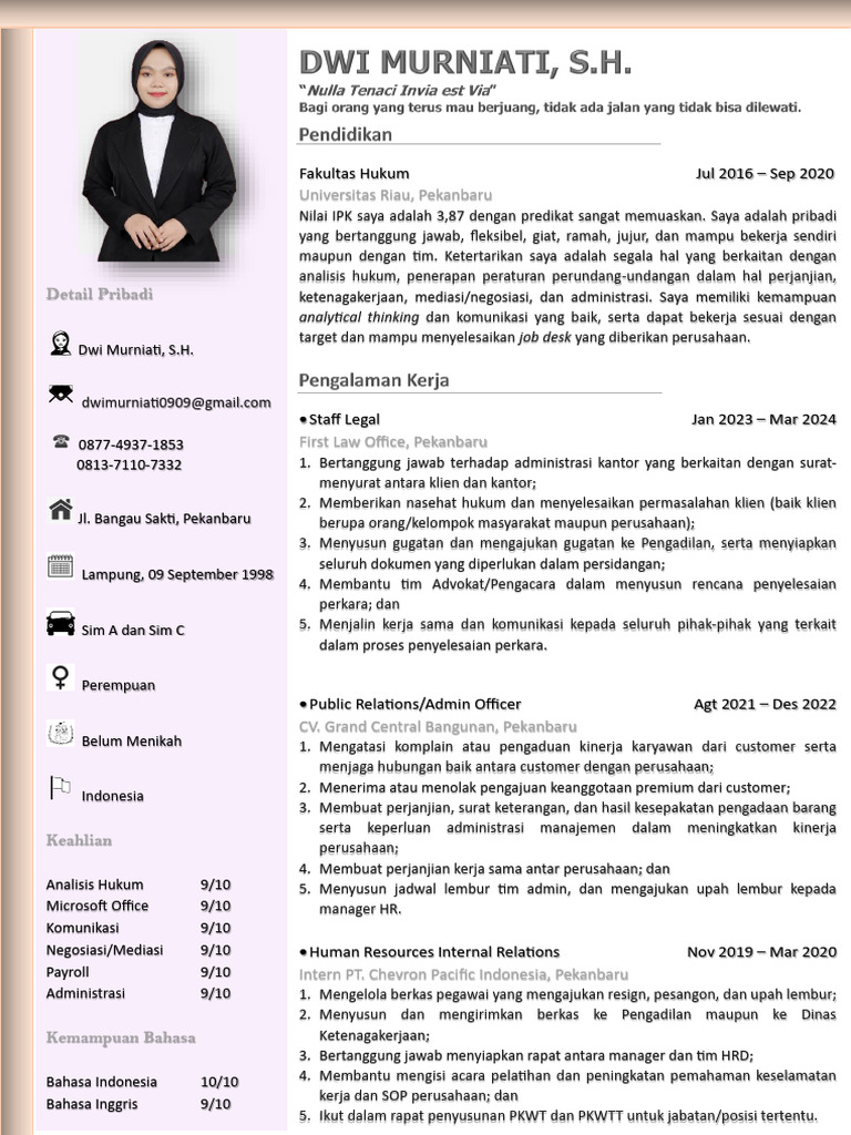 Resume Dwi Murniati | PDF