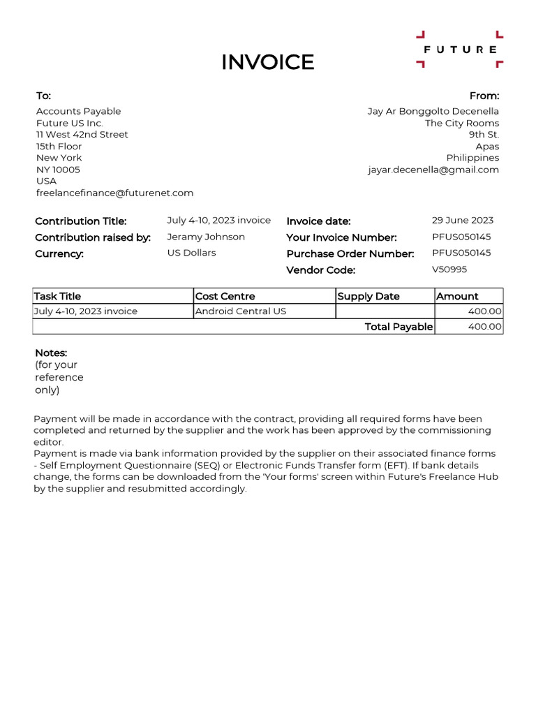 July 4-10 Invoice | PDF