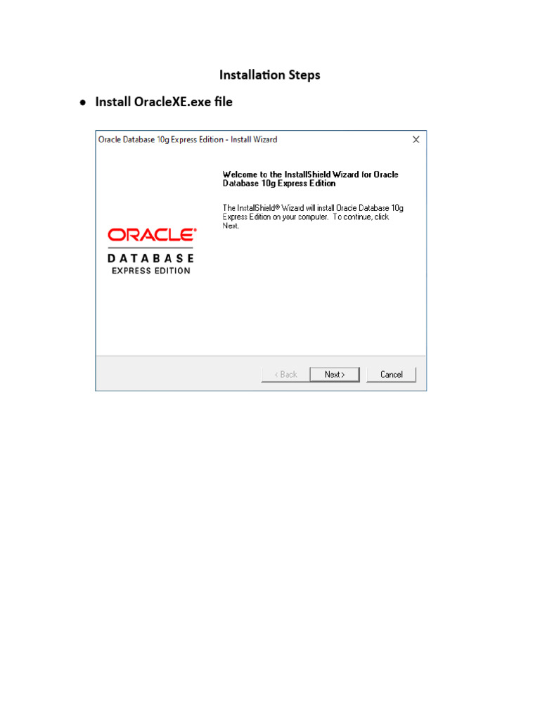 Oracle XE Installation and Data Import Guide | PDF | Teaching Methods & Materials | Computers