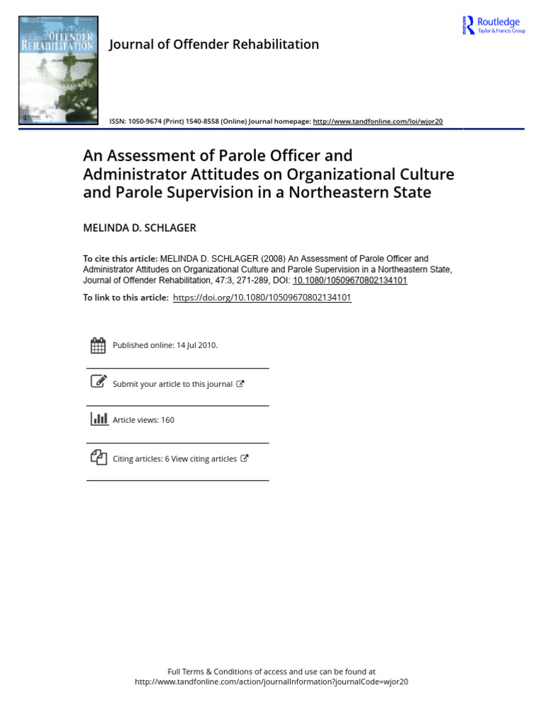 An Assessment of Parole Officer and Administrator Attitudes On ...