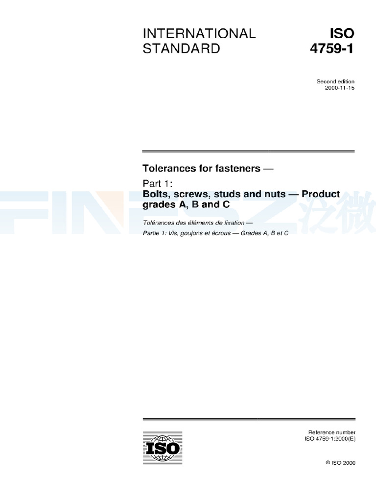 Iso4759-1 2000 | PDF