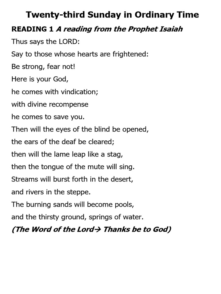Sunday Readings for Reflection | PDF | Jesus | Religious Belief And ...