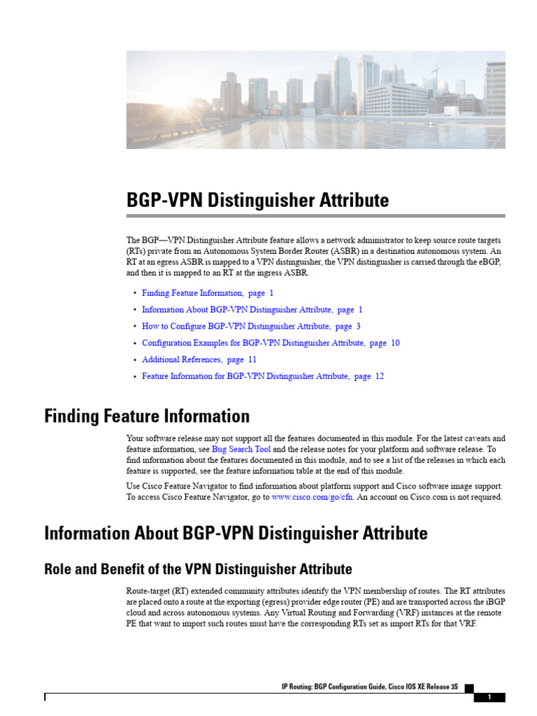 BGP-VPN Distinguisher Attribute Guide | PDF | Virtual Private Network | Router (Computing)