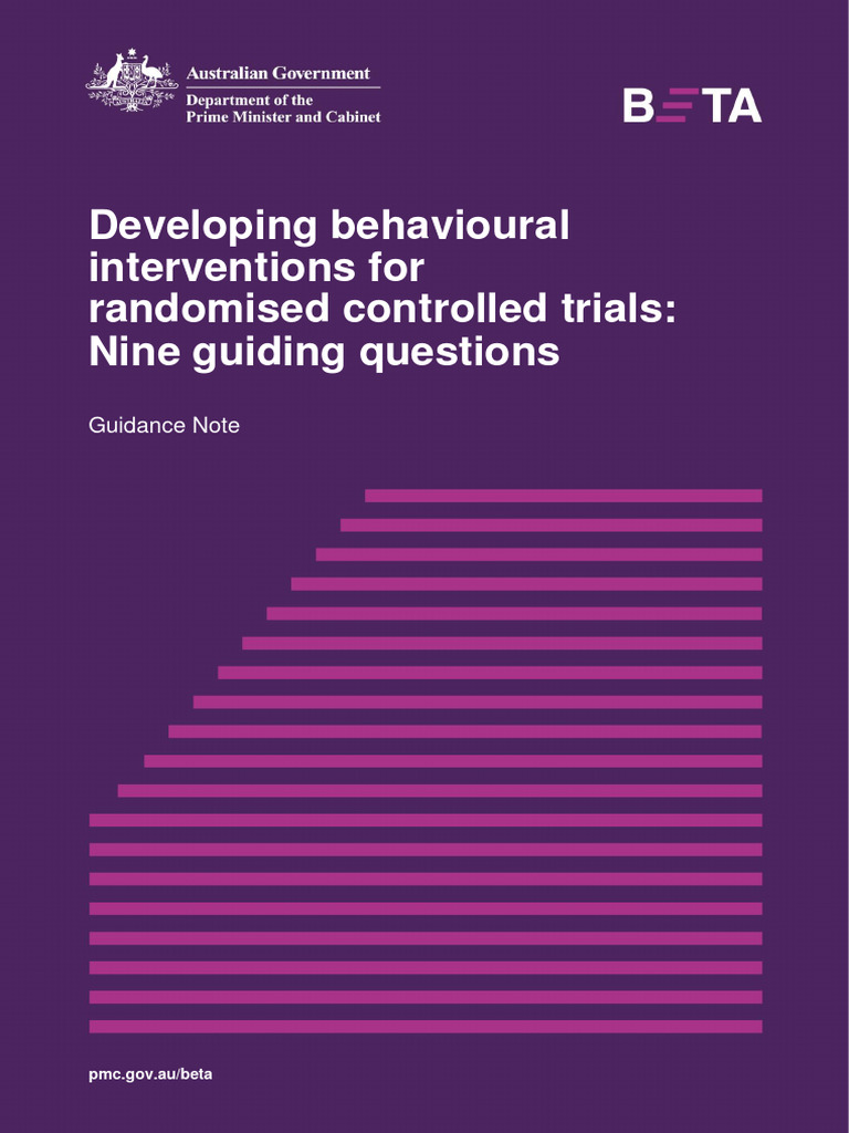 Guide To Developing Behavioural Interventions For Randomised Controlled