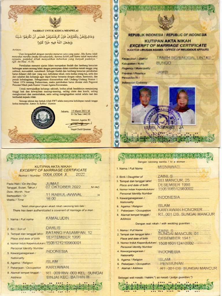 Akta Nikah Kami F | PDF