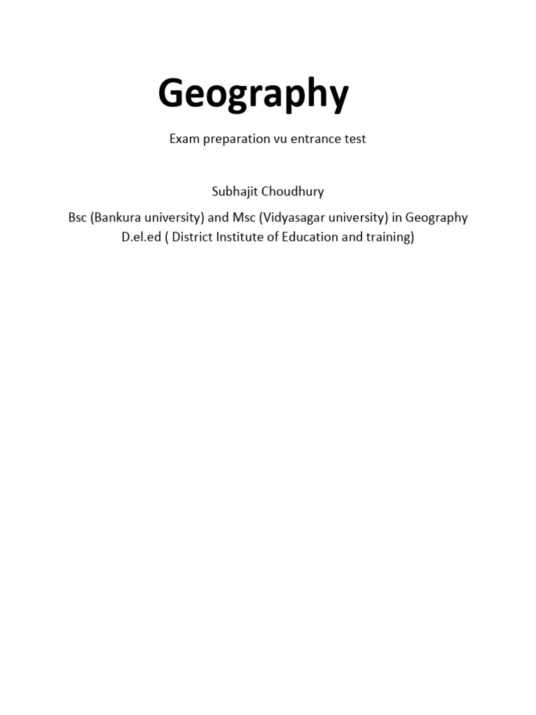 Msc Entrance Exam Preparation Pdf Geomorphology Plate Tectonics