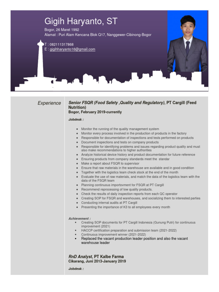 Example of CV Men | PDF | Business