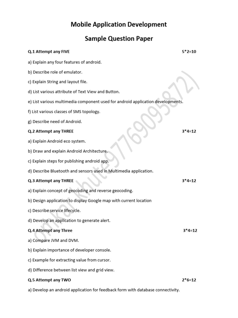 Sample Question Paper (IMP) MAD | PDF