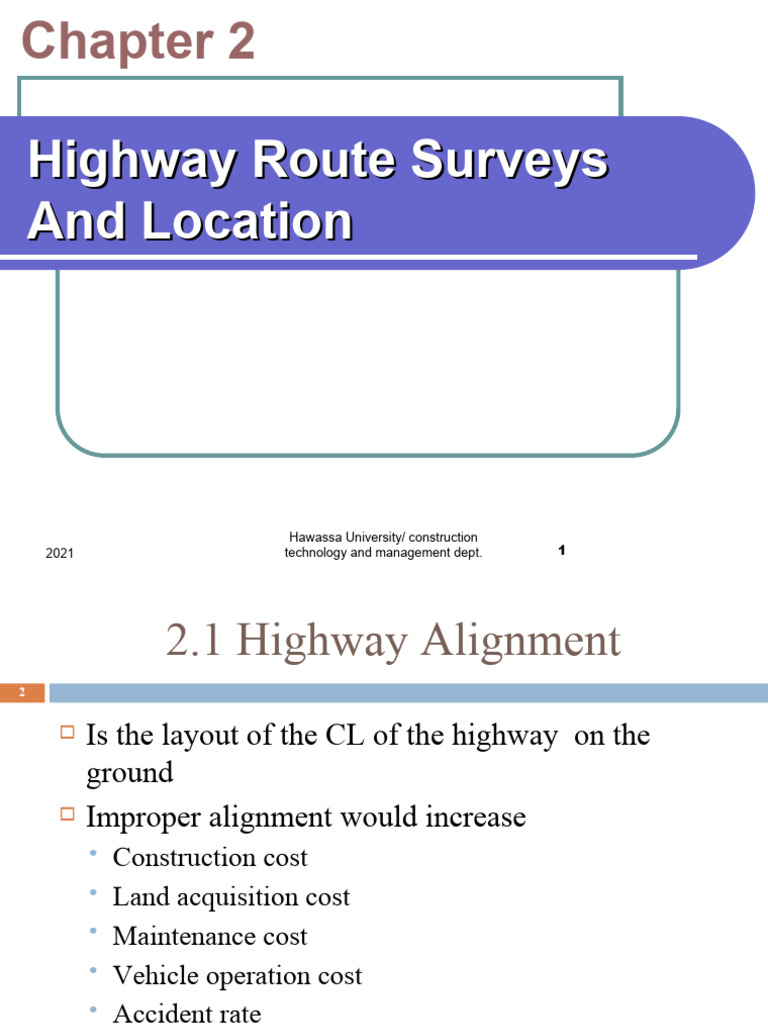Highway Route Survey Techniques Explained | PDF | Road | Surveying