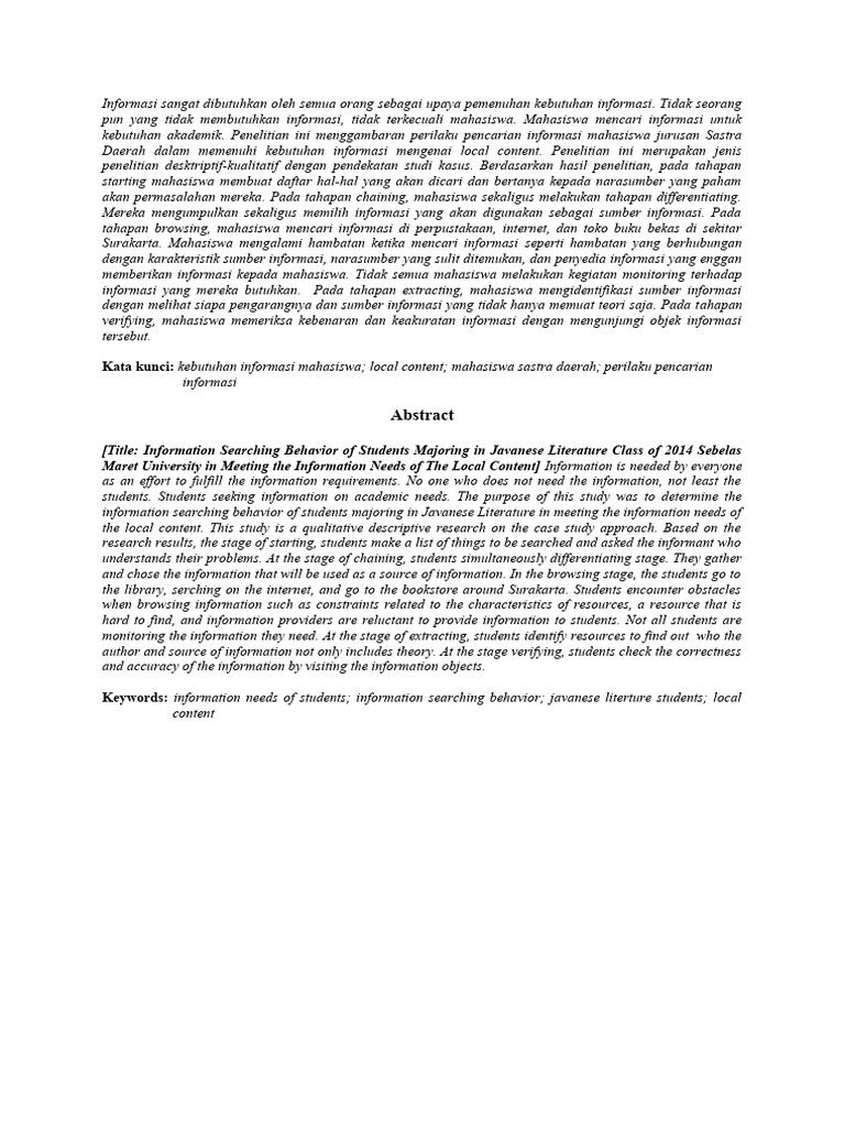 Contoh Abstrak | PDF