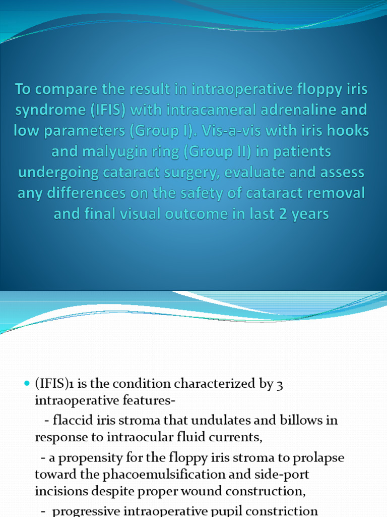 Intracameral Adrenaline for IFIS Management | PDF | Clinical Medicine | Medical Specialties
