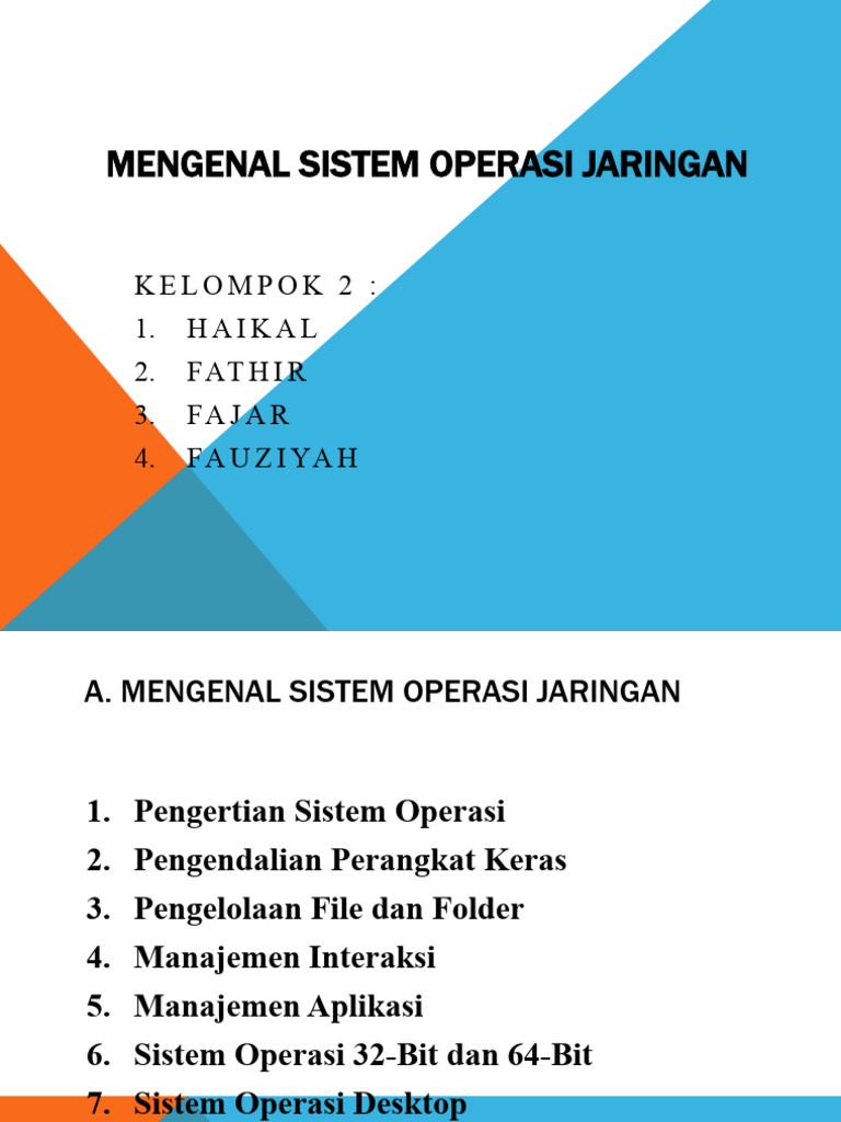 Mengenal Sistem Operasi Jaringan by Kelompok 2 | PDF