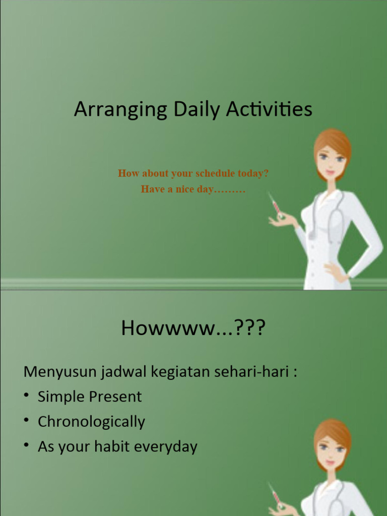 Arranging Daily Activities | PDF