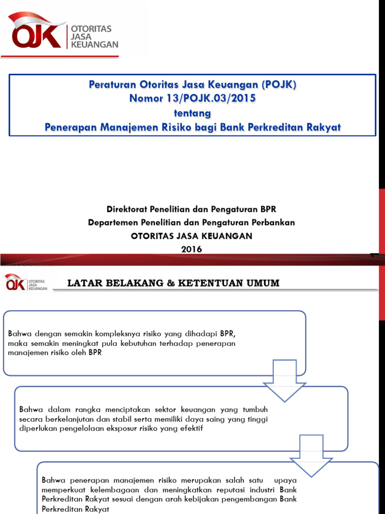 1.presentasi POJK MR BPR - TKS | PDF