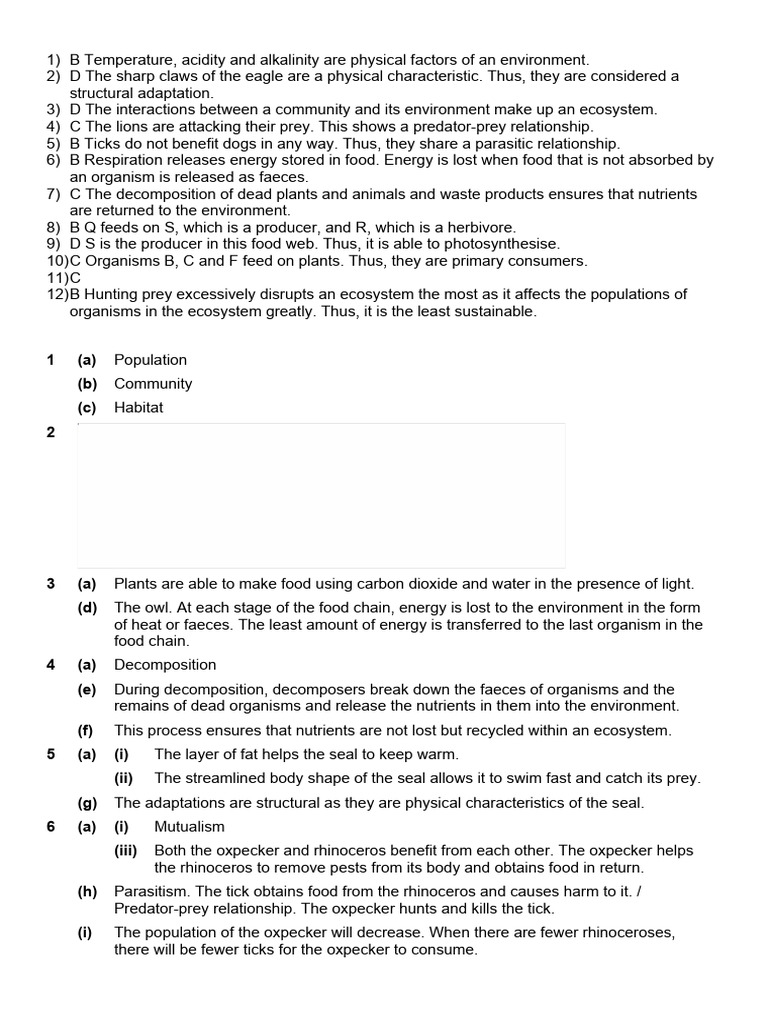 Science Practice Worksheet | PDF | Ecosystem | Predation