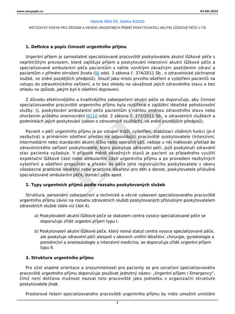 Vestnik Ministerstva Zdravotnictvi CR - Castka 9 - Rok 2020 | PDF