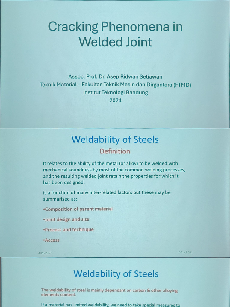 2.6 - Cracking Phenomena in Welded Joint - R Slides Part 1 | PDF