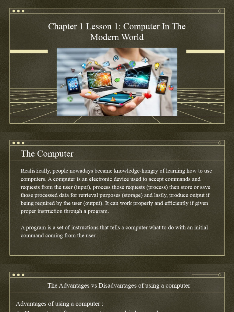 Chapter 1 Lesson 1 Computer in The Modern World | PDF | Laptop ...