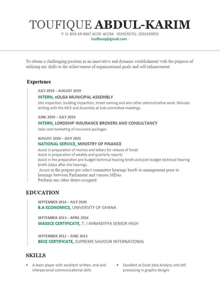 Abdul-Karim Toufique CV | PDF