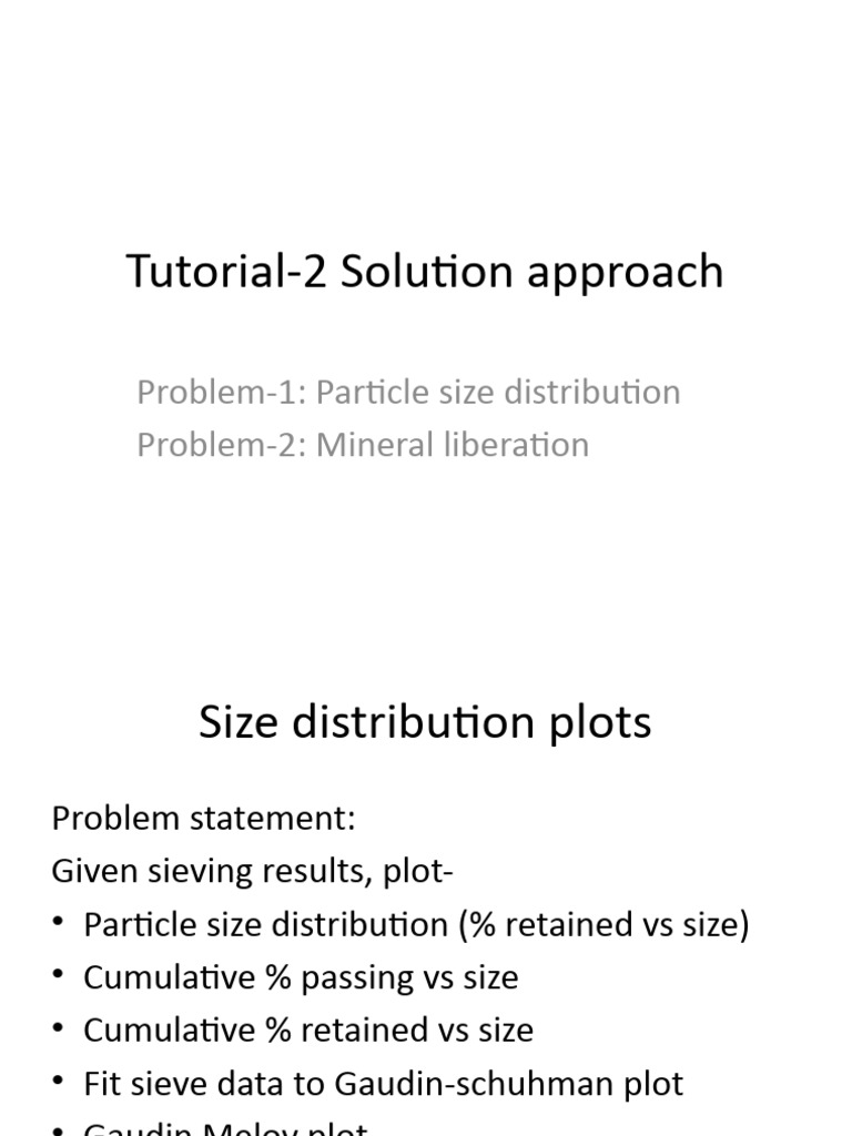 Tutorial 2 Solution Approach | PDF | Particle Size Distribution