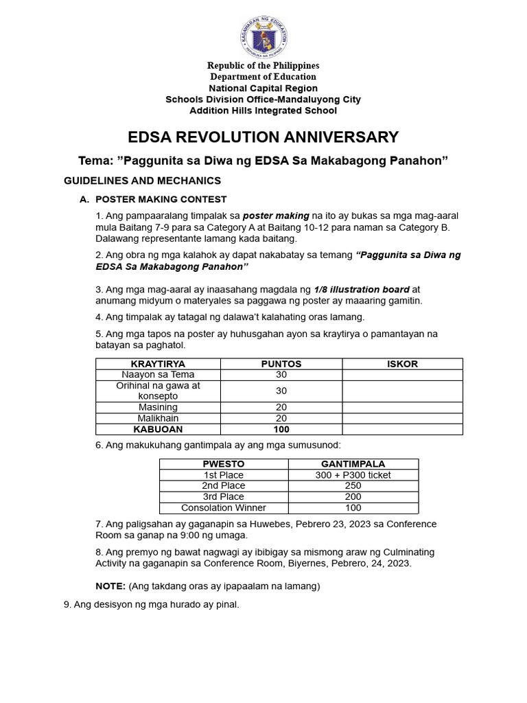 Edsa Revolution Anniversary | PDF