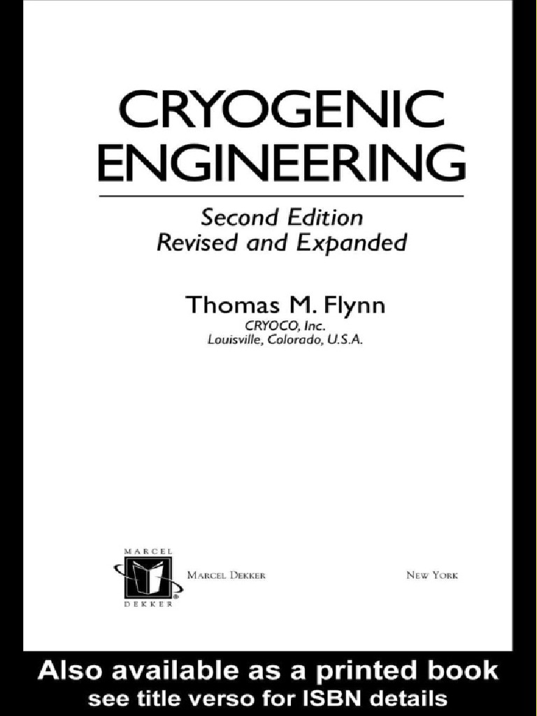 Cryogenic Engineering - Thomas M. Flyn | PDF | Natural Gas | Physical ...