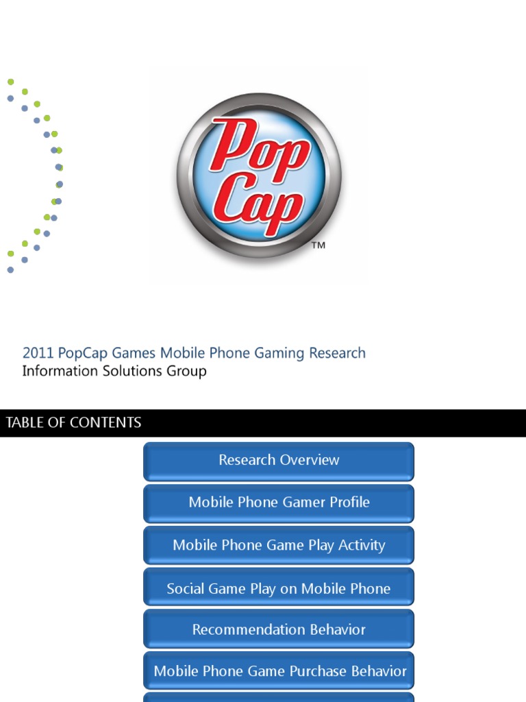 2011 PopCap Mobile Phone Games Presentation | PDF | Smartphone ...