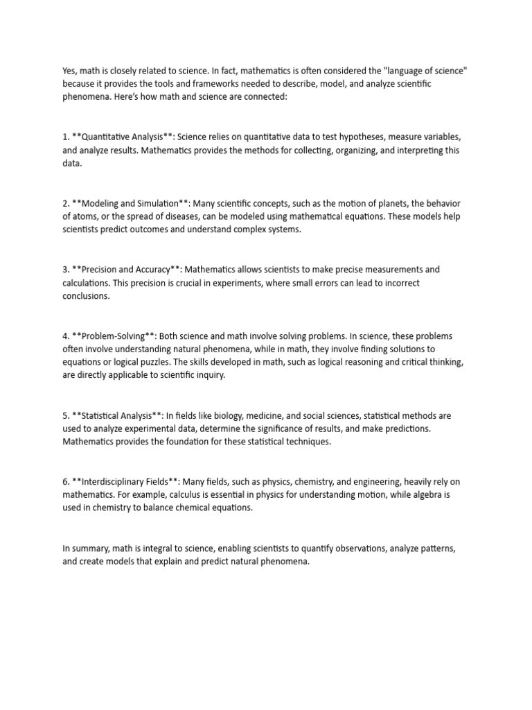 Math Related To Science | PDF