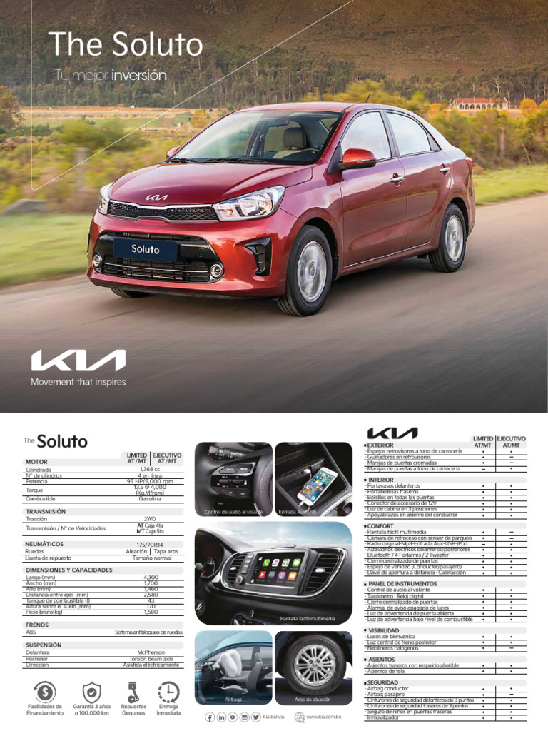 Ficha Tecnica Kia Soluto | PDF | Fabricantes de automóviles | Vehículos ...