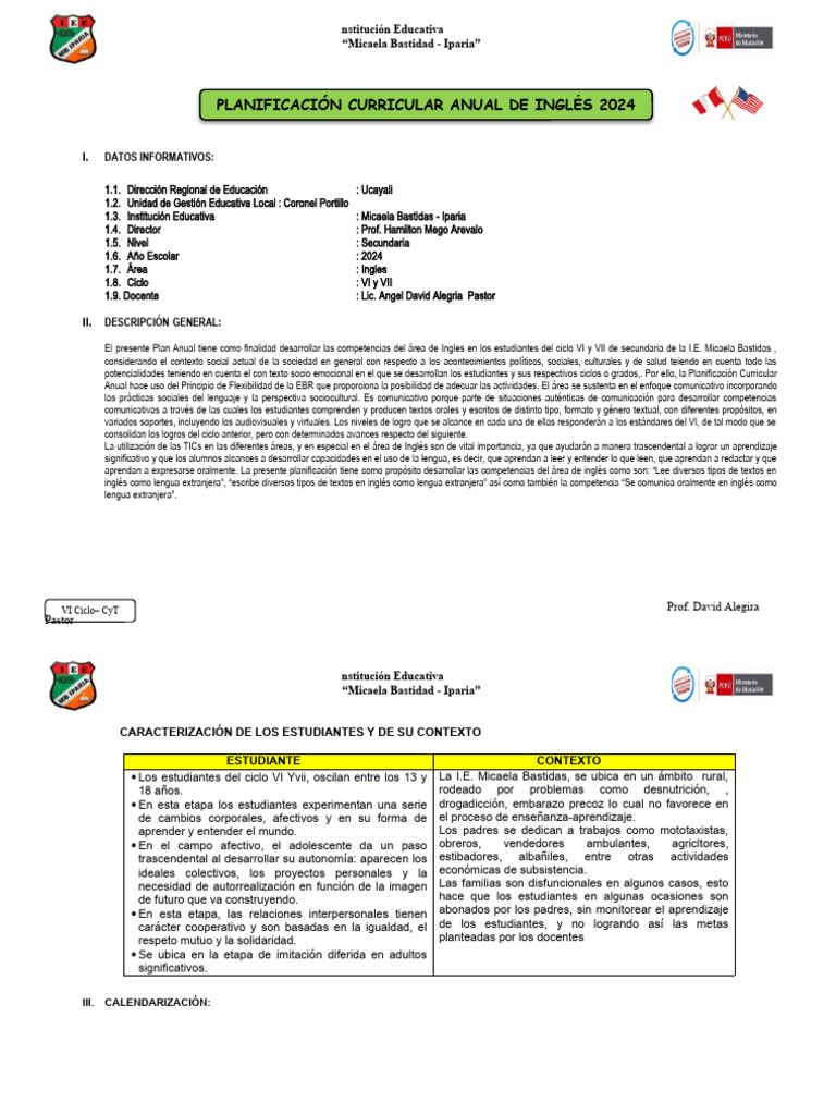 PLAN Iparia Ericka | PDF | Evaluación | Aprendizaje