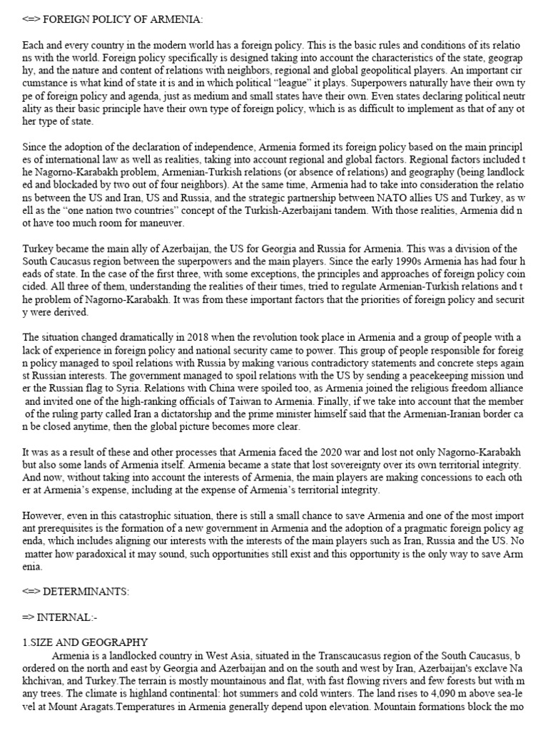 Armenia FP | PDF | Armenia