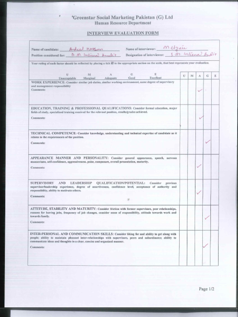 4.1 - Evaluation Form - Adeel | PDF
