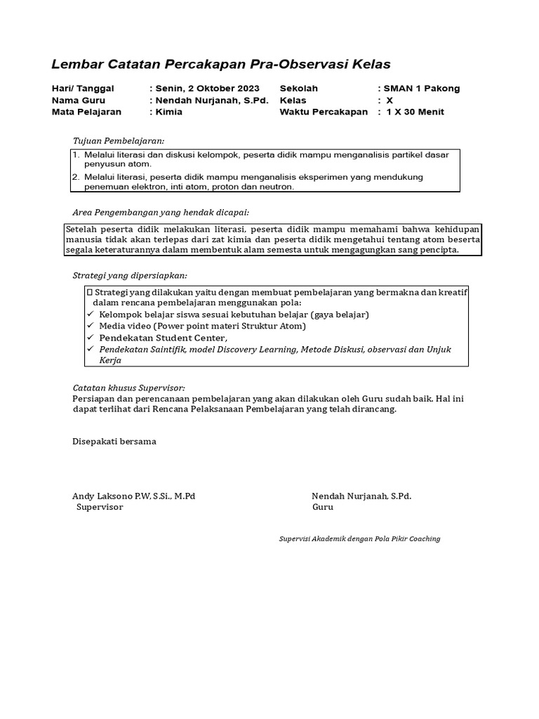 Contoh Laporan Observasi | PDF