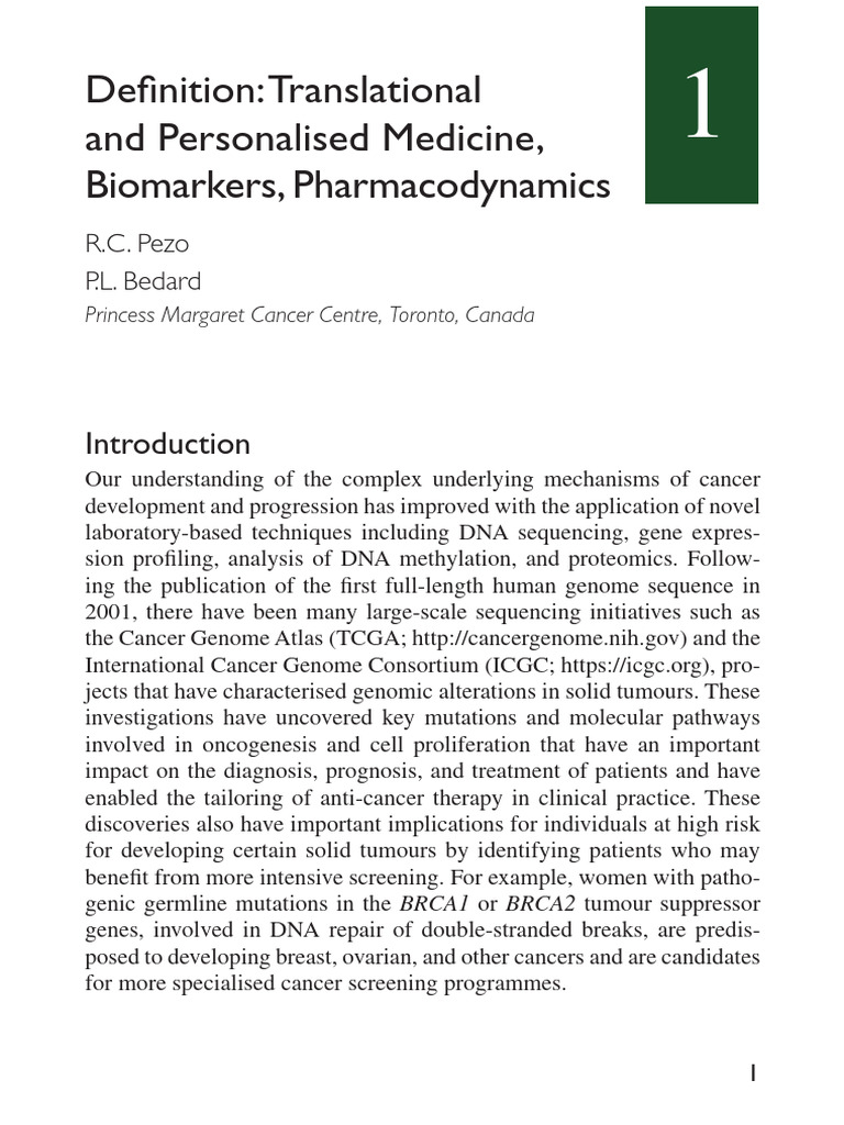 Translational Medicine & Cancer Biomarkers | PDF | Biomarker (Medicine ...