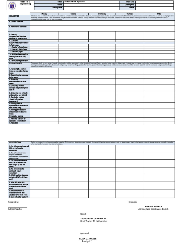 Dll Template a4 | PDF | Learning | Cognition