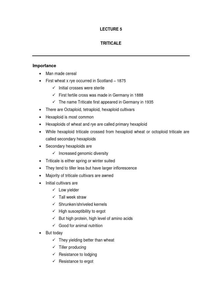 Lec 04 | PDF | Wheat | Cereals