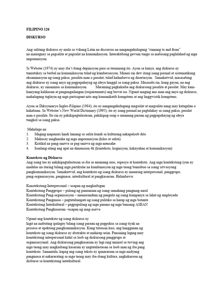 FIL126 Diskurso | PDF