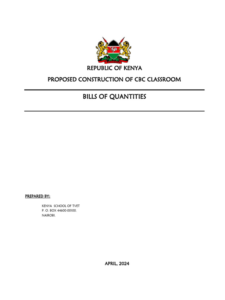 Proposed Construction Of CBC Classroom 1 PDF Employment Insurance