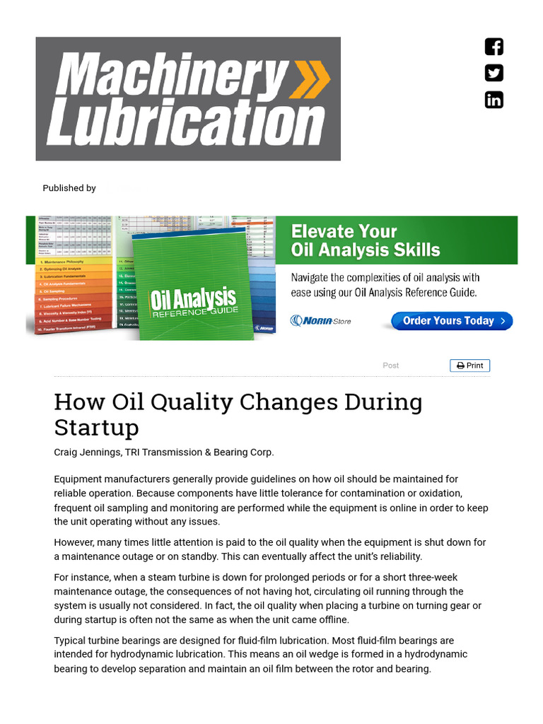 42.5.how Oil Quality Changes During Startup | PDF | Bearing (Mechanical ...