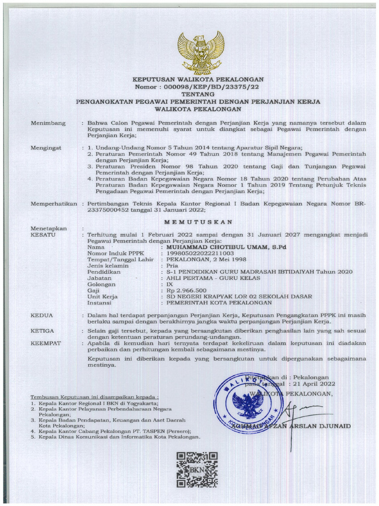 Scan SK PPPK - SPMT | PDF