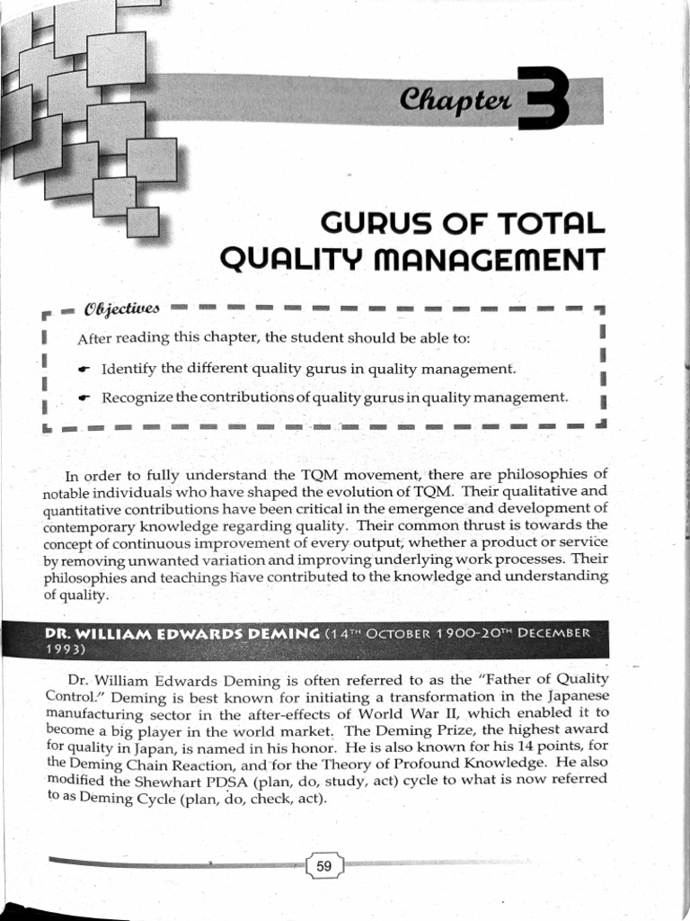 TQM - CHAPTER 3 | PDF