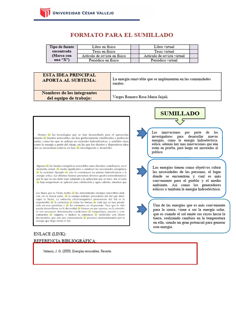 S03 Formato para Sumillado | PDF | Energía renovable | Recursos renovables