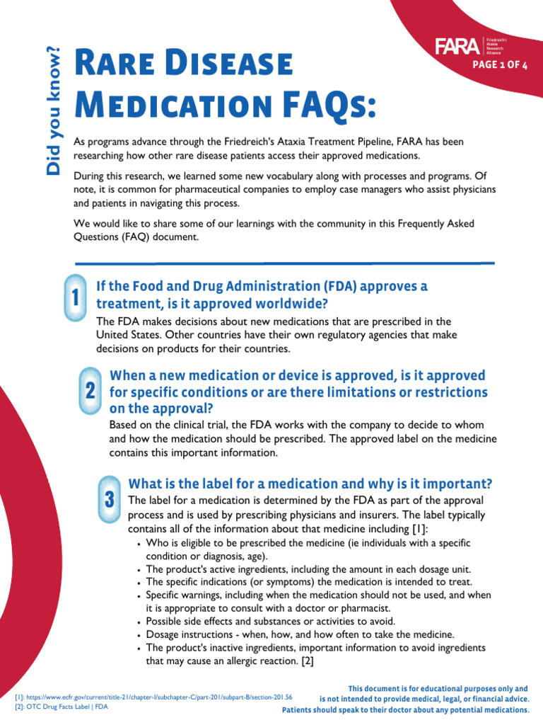 Rare Disease Medication FAQs FINAL 1 | PDF | Pharmacy | Prescription Drugs