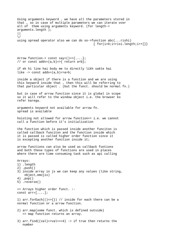Js Notes | PDF | Parameter (Computer Programming) | Java Script Js Notes | PDF | Parameter (Computer Programming) | Java Script