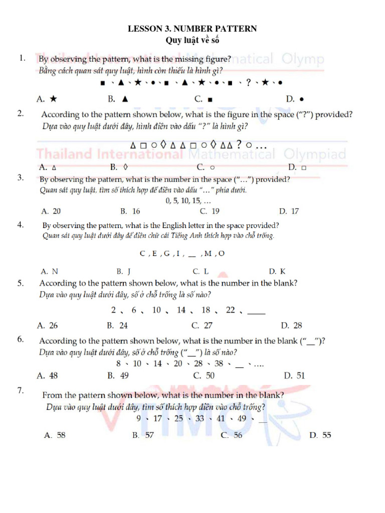Lesson 2. Number Pattern | PDF