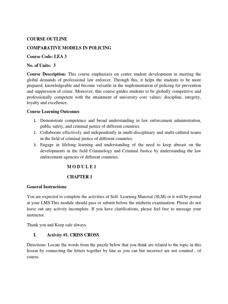 Comparative Policing Models Overview | PDF | Organized Crime | Justice