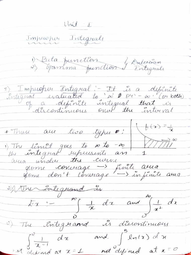 Improper Integrals Notes | PDF