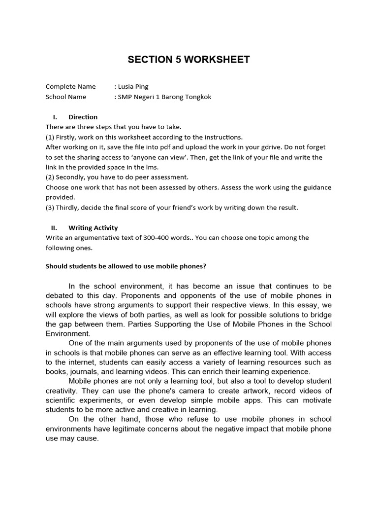 Section 5 - III.f Worksheet Lms - Pkgbi + Rubric | PDF | Cyberbullying ...